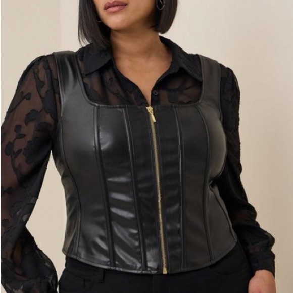 torrid | Tops | Torrid Nwt Faux Leather Zip Front Corset | Poshmark